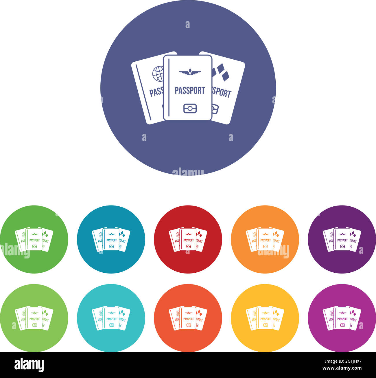 Passports set icons Stock Vector Image & Art - Alamy