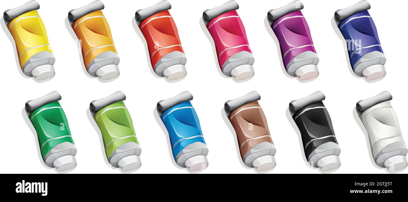 Tubes toothpaste on white Stock Vector Images - Alamy