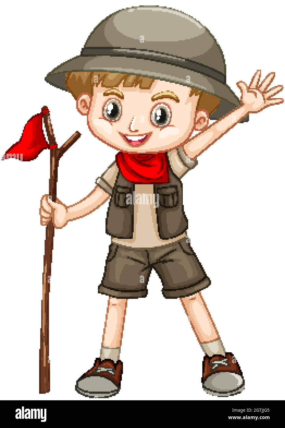 Cute boy in safari outfit on white background Stock Vector Image & Art ...