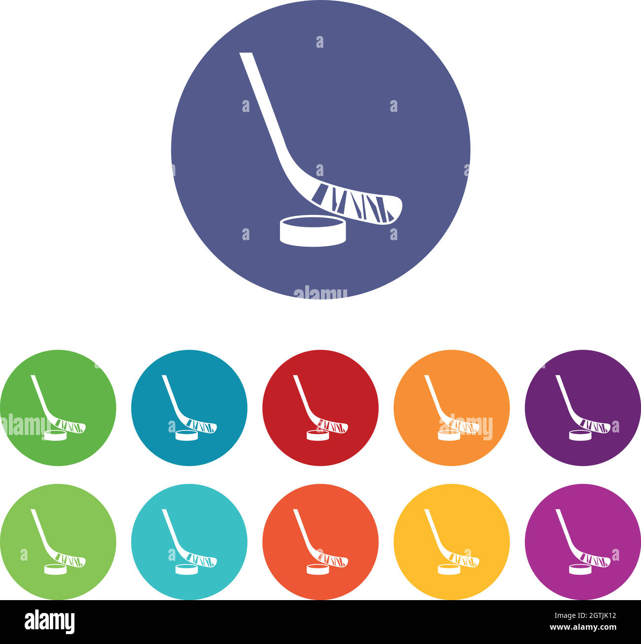 Stick and puck set icons Stock Vector Image & Art - Alamy