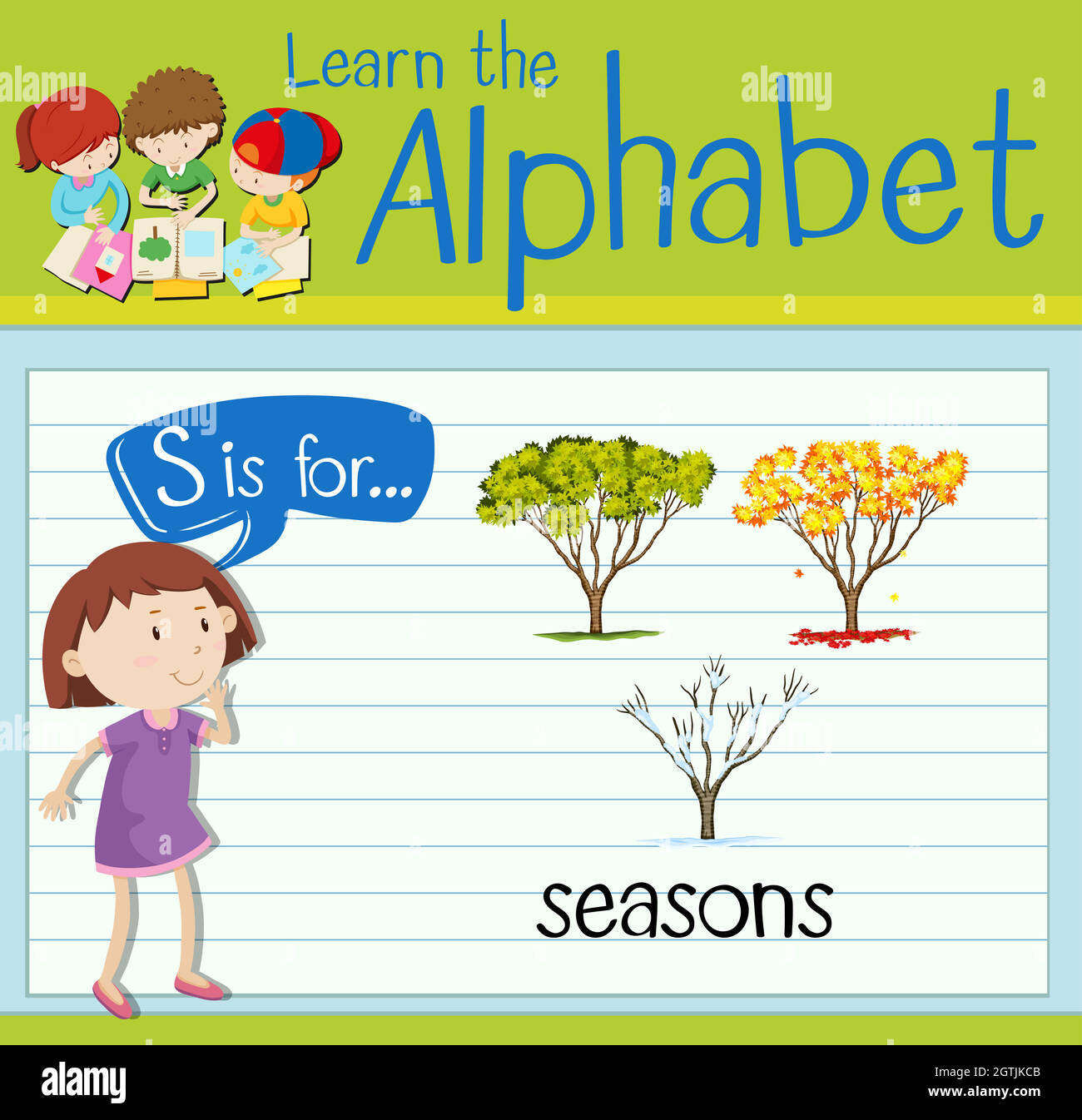 Flashcard letter S is for seasons Stock Vector Image & Art - Alamy