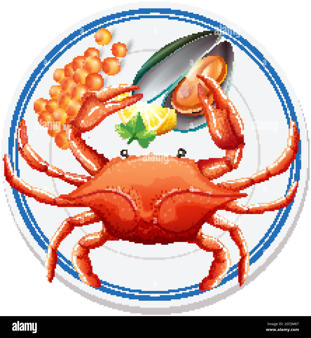 Aerial view of food on plate Stock Vector Image & Art - Alamy