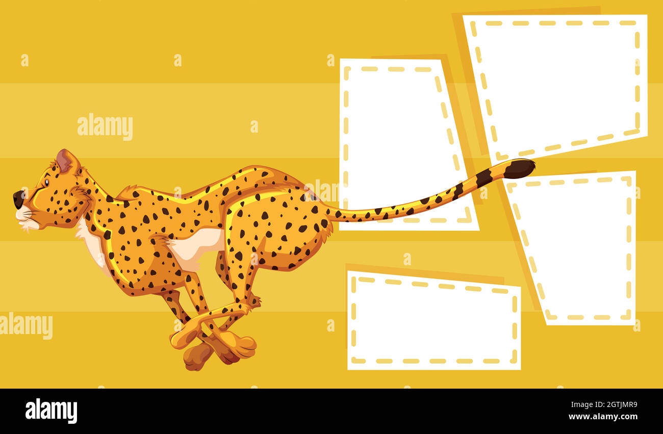 A cheetah on note template Stock Vector Image & Art - Alamy