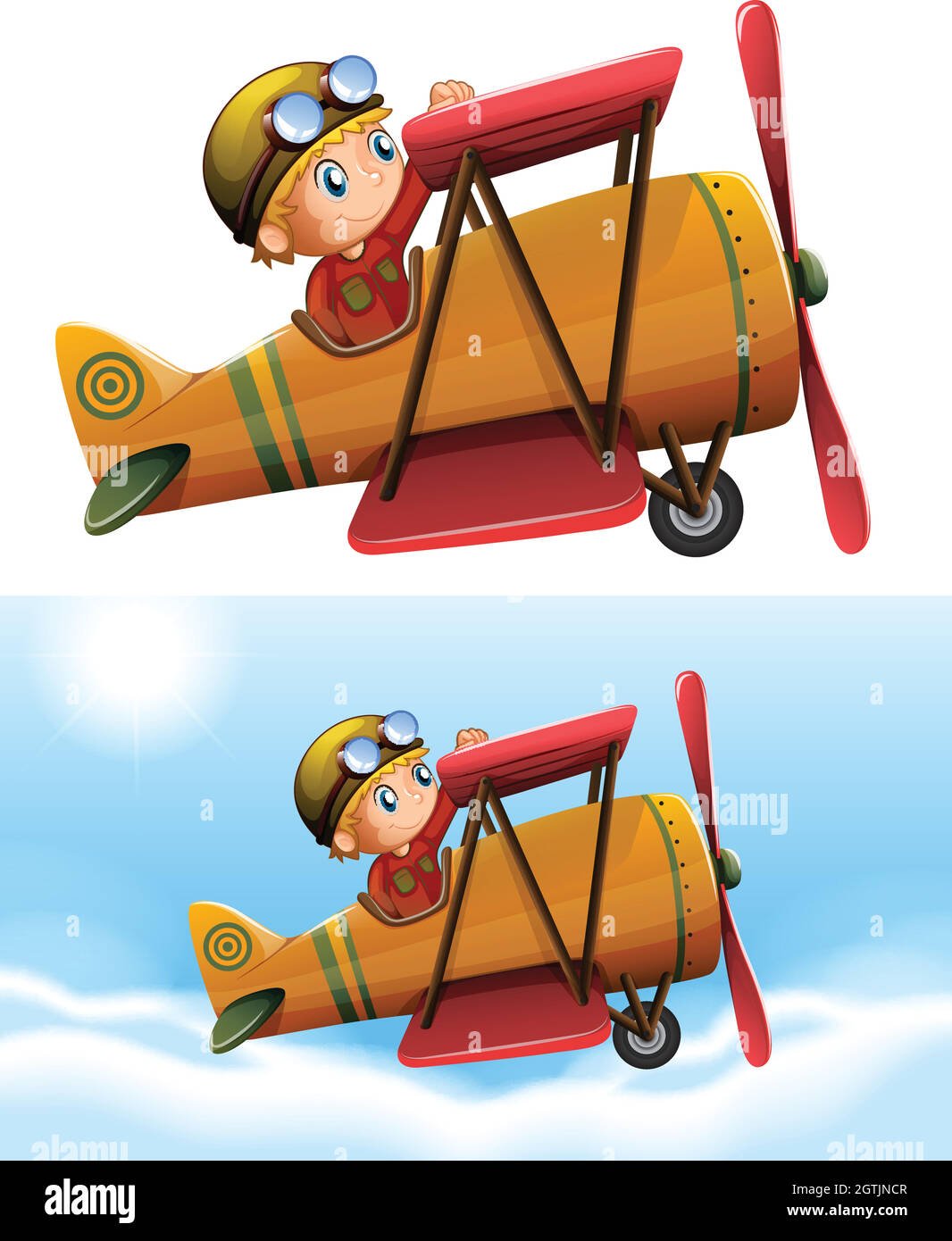 Set of pilot riding classic plane Stock Vector Image & Art - Alamy