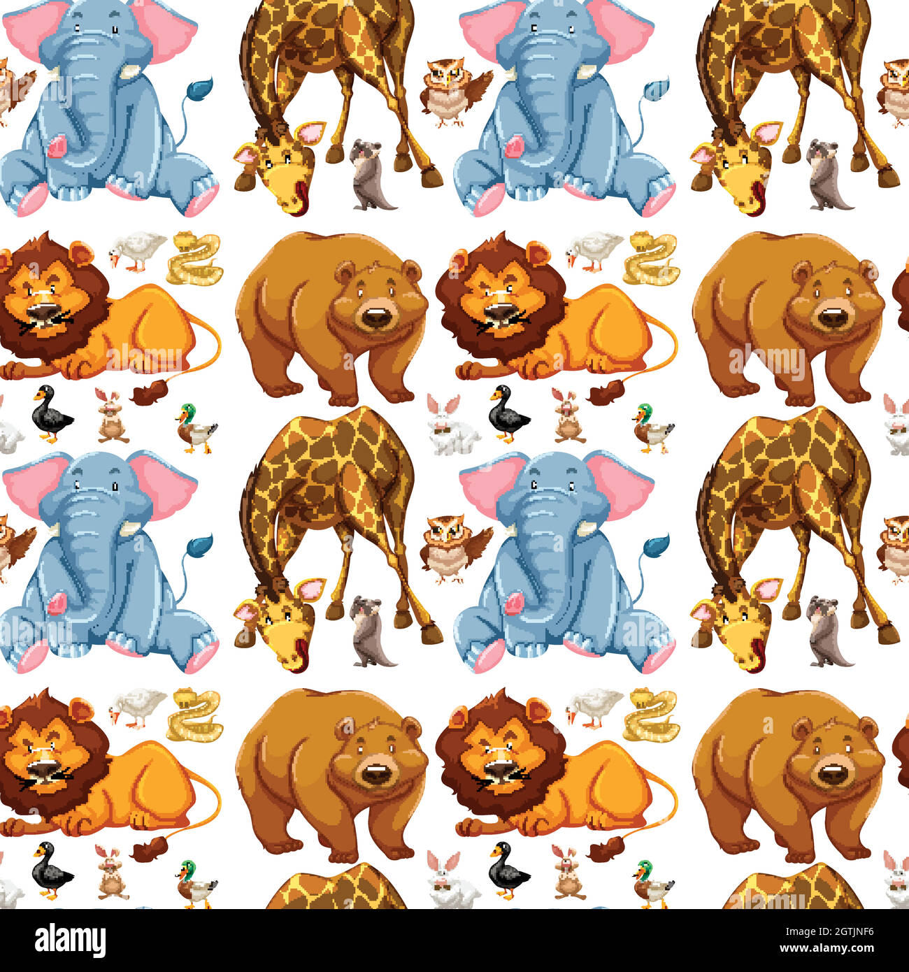 Seamless background with wild animals Stock Vector Image & Art - Alamy