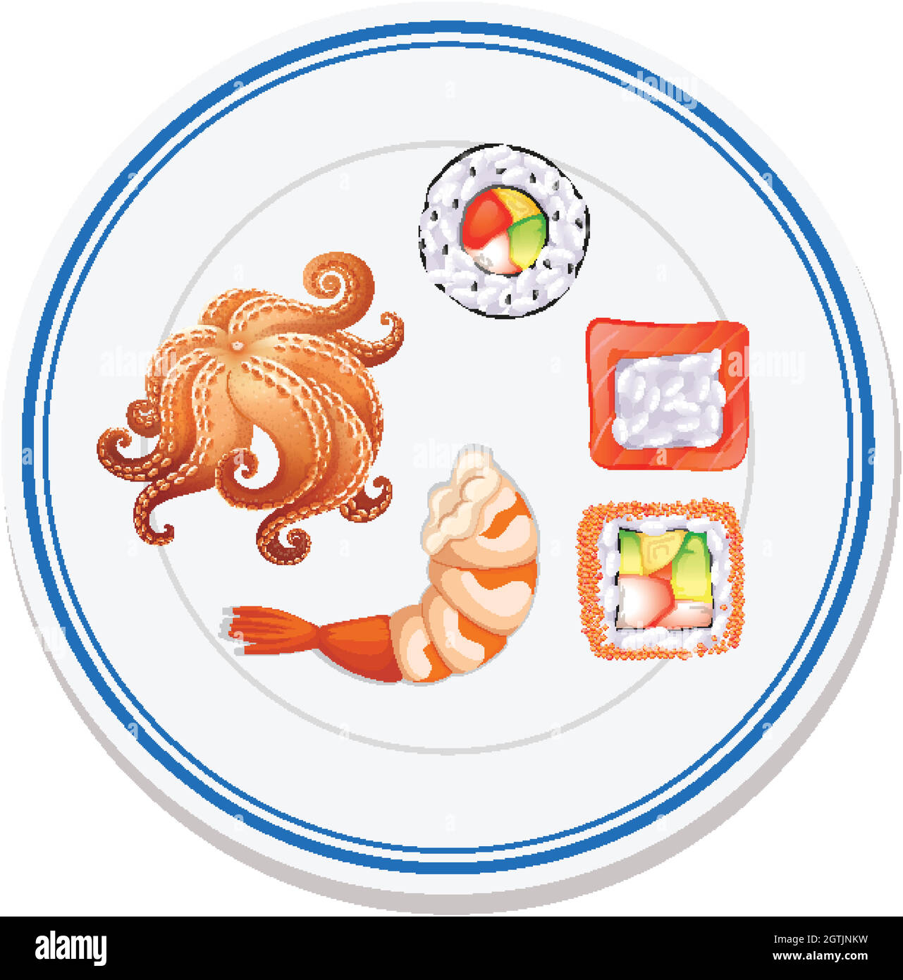 Aerial view of food on plate Stock Vector Image & Art - Alamy