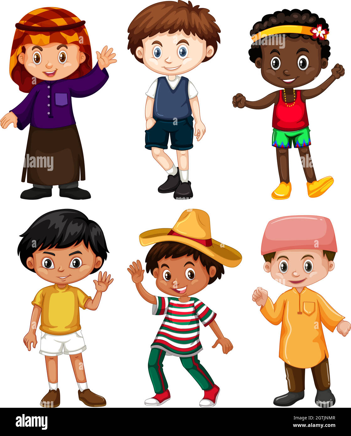 Six boys from different countries Stock Vector Image & Art - Alamy