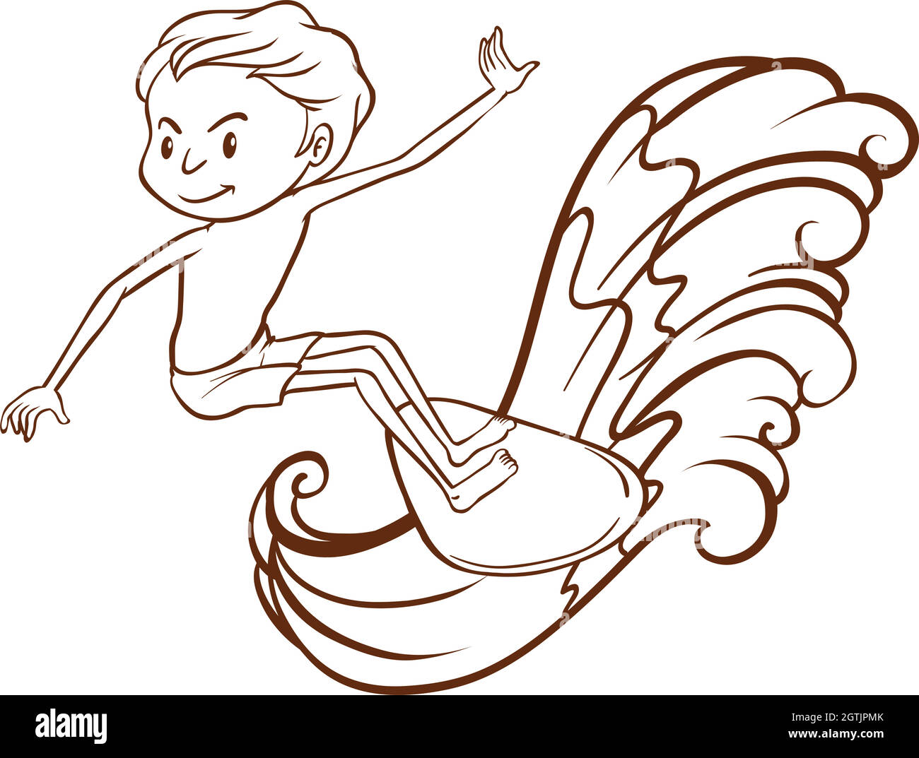 A simple sketch of a boy doing water sport Stock Vector Image & Art - Alamy