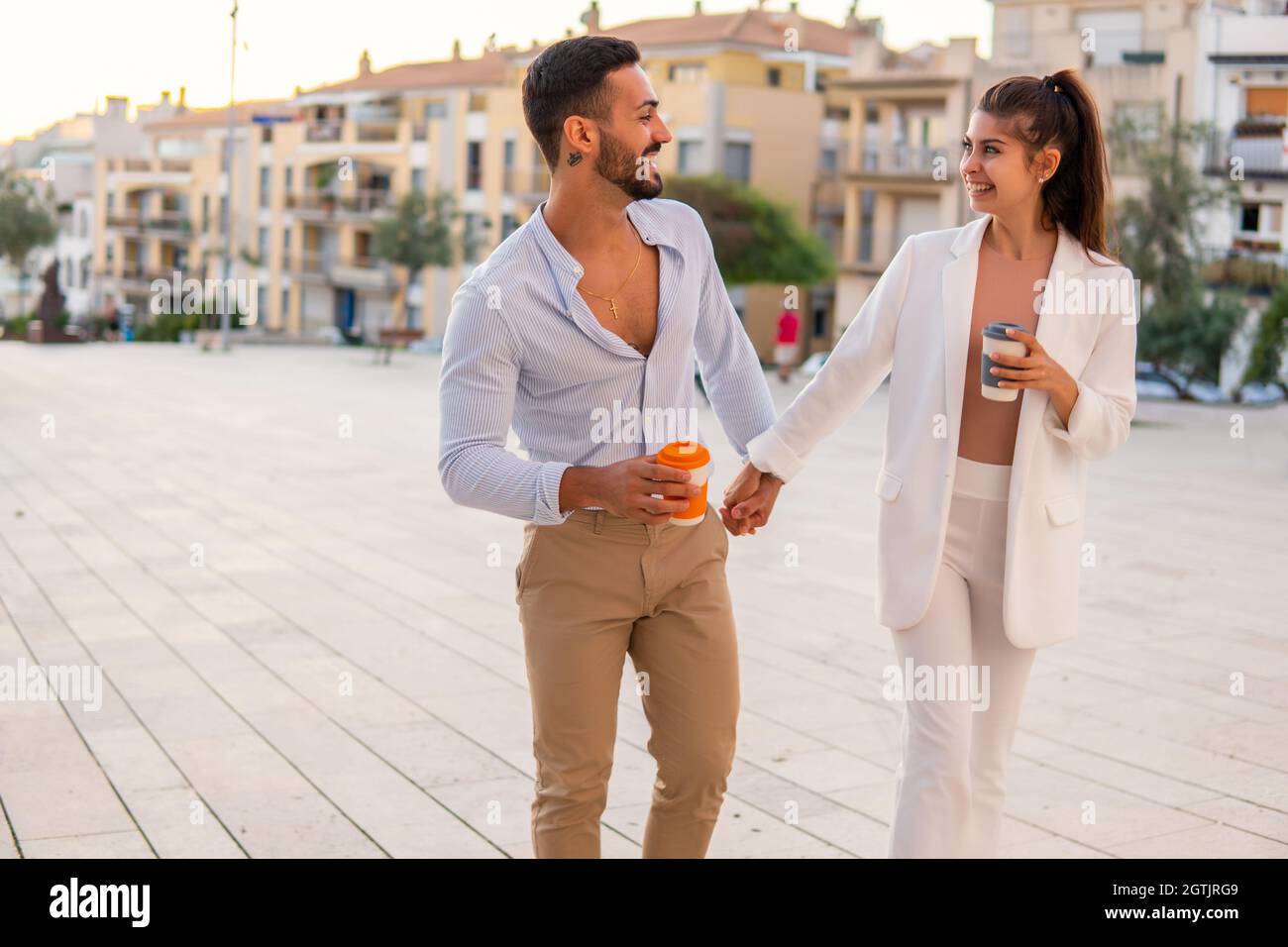 Coffee to go walk hi-res stock photography and images - Alamy