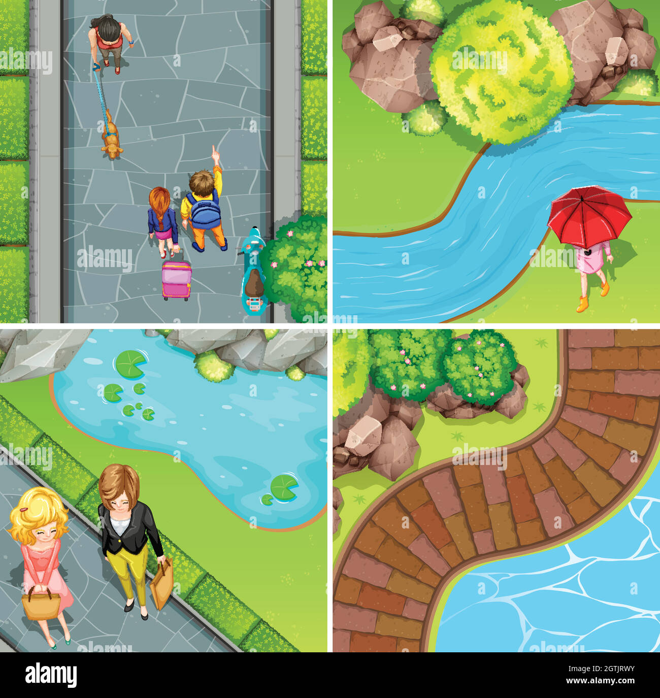 Four park scenes with people Stock Vector Image & Art - Alamy