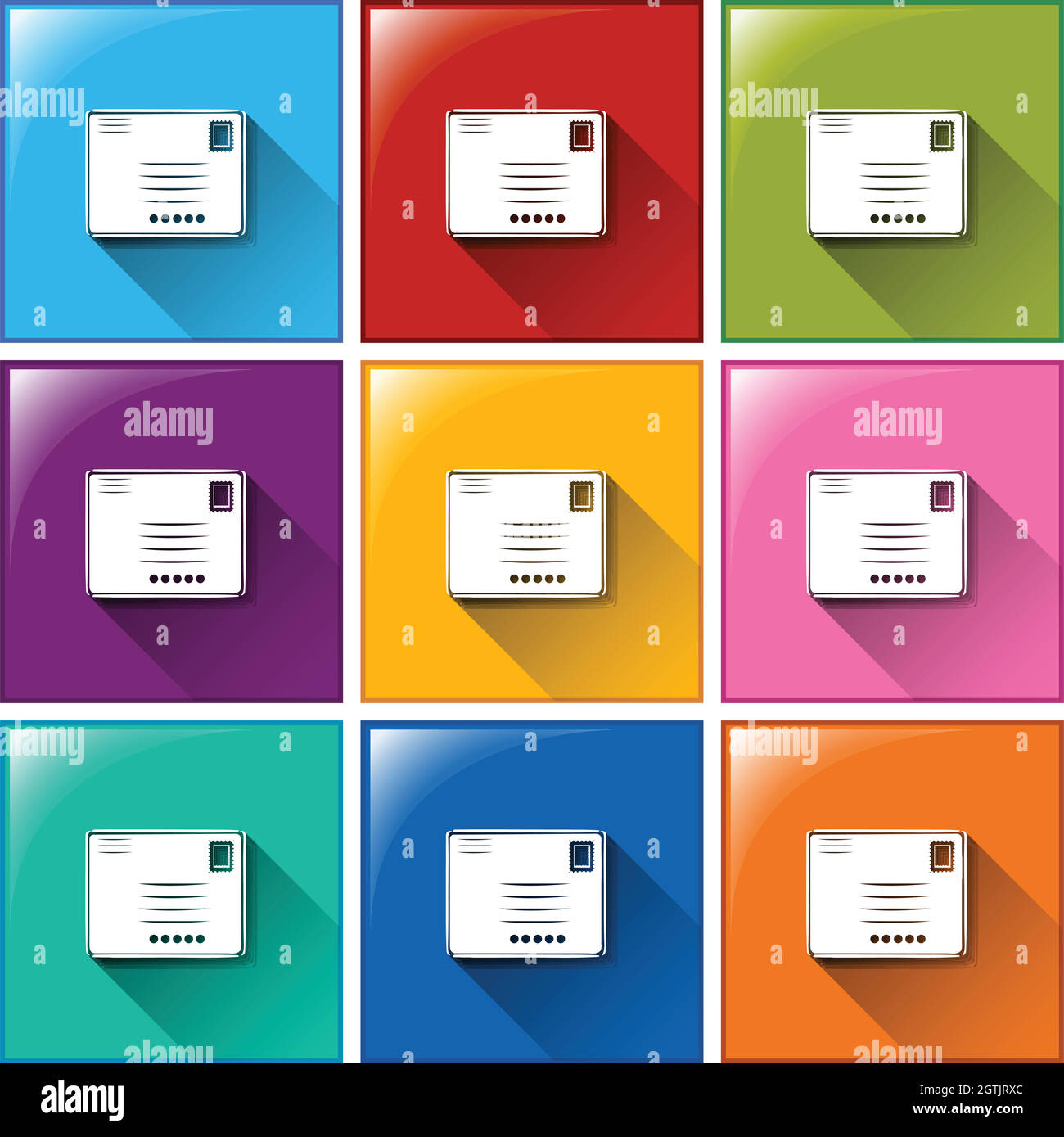 Colourful stamps Stock Vector Images - Alamy