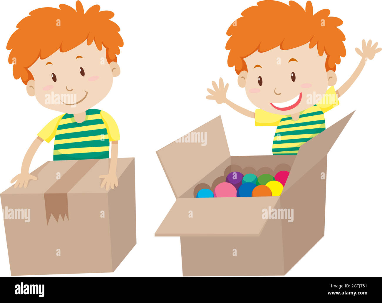 Boy with package Stock Vector Images - Alamy