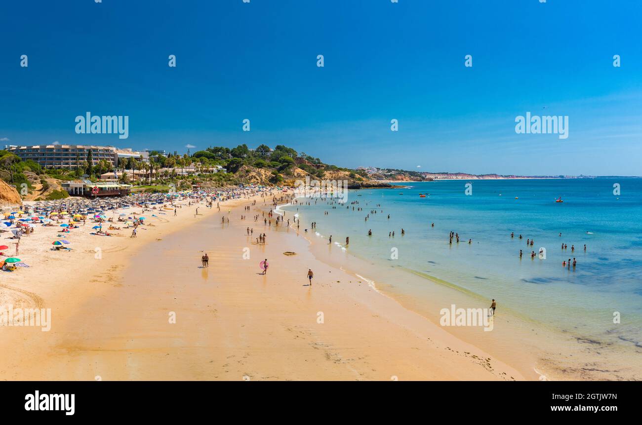Aerial drone panoramic shots of Praia da Balaia and Praia de Santa ...