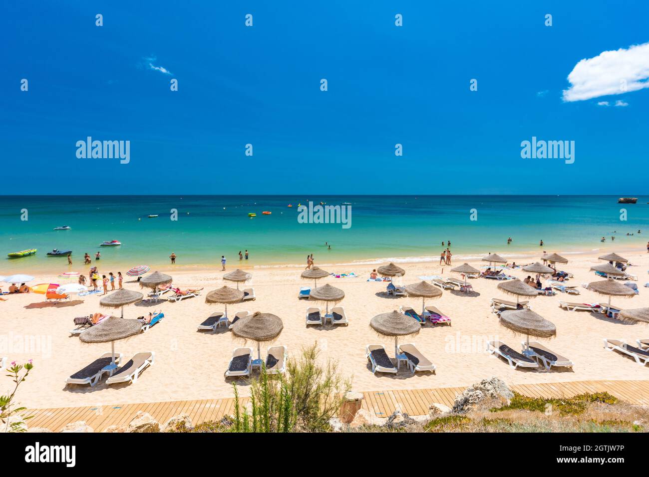Aerial drone panoramic shots of Praia da Balaia and Praia de Santa ...