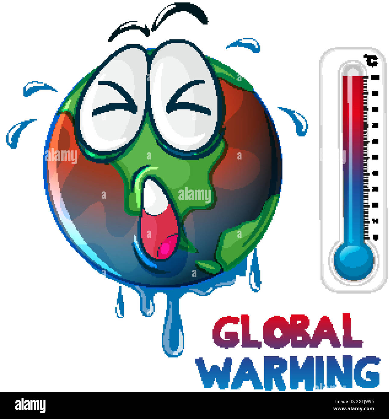 Global warming with earth overheated Stock Vector Image & Art - Alamy