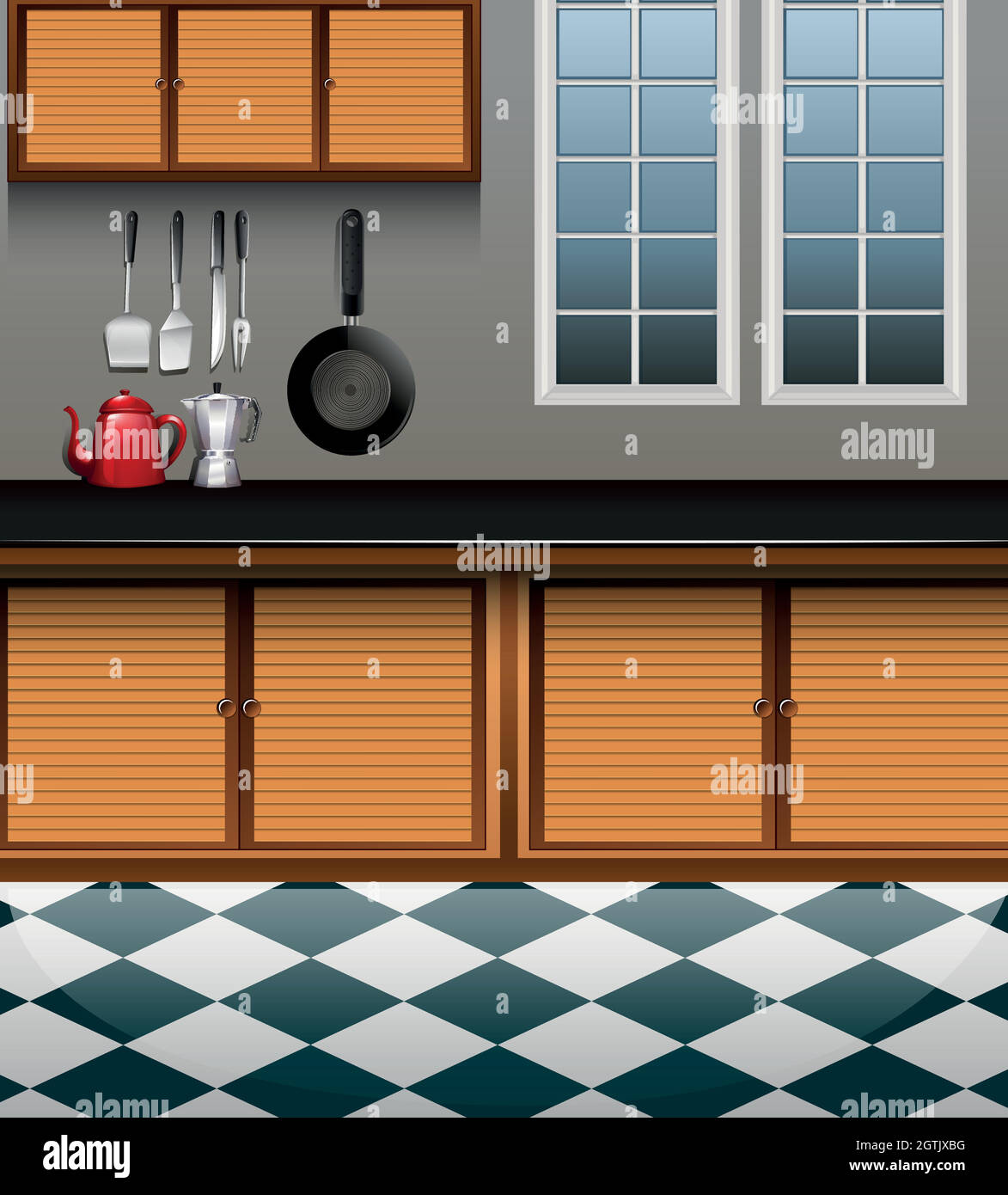 Kitchen cabinet cartoon hi-res stock photography and images - Alamy