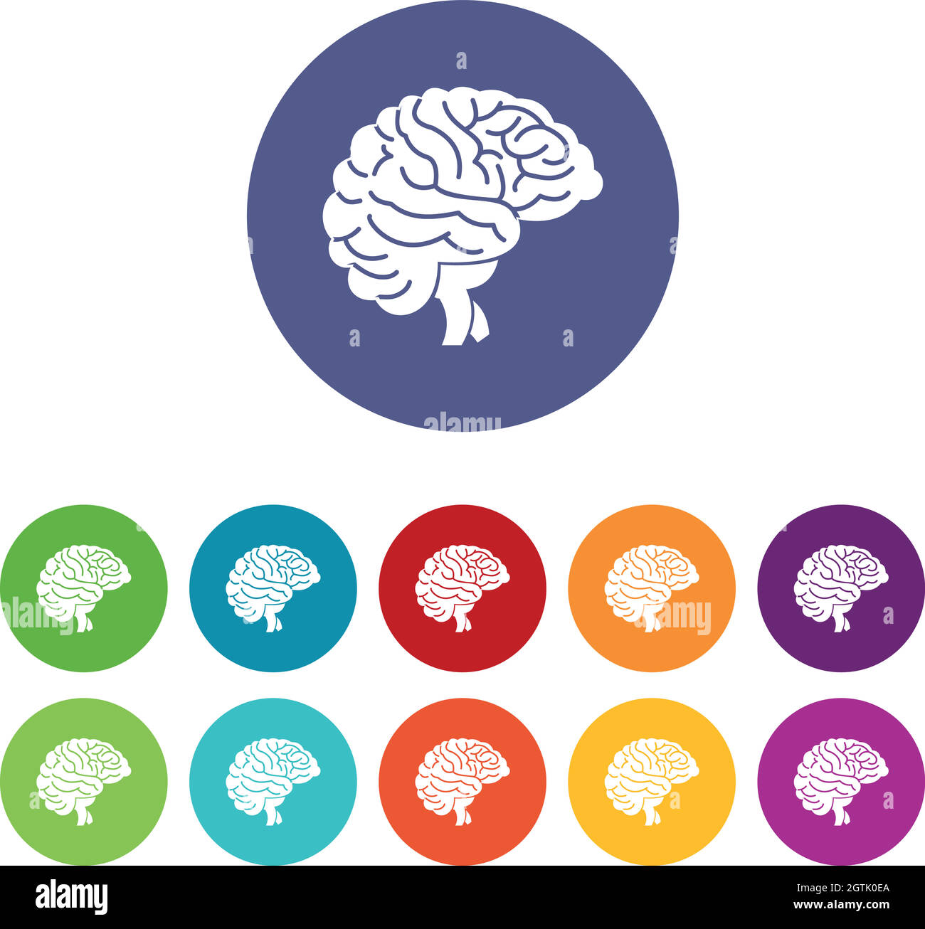 Brain set icons Stock Vector Image & Art - Alamy