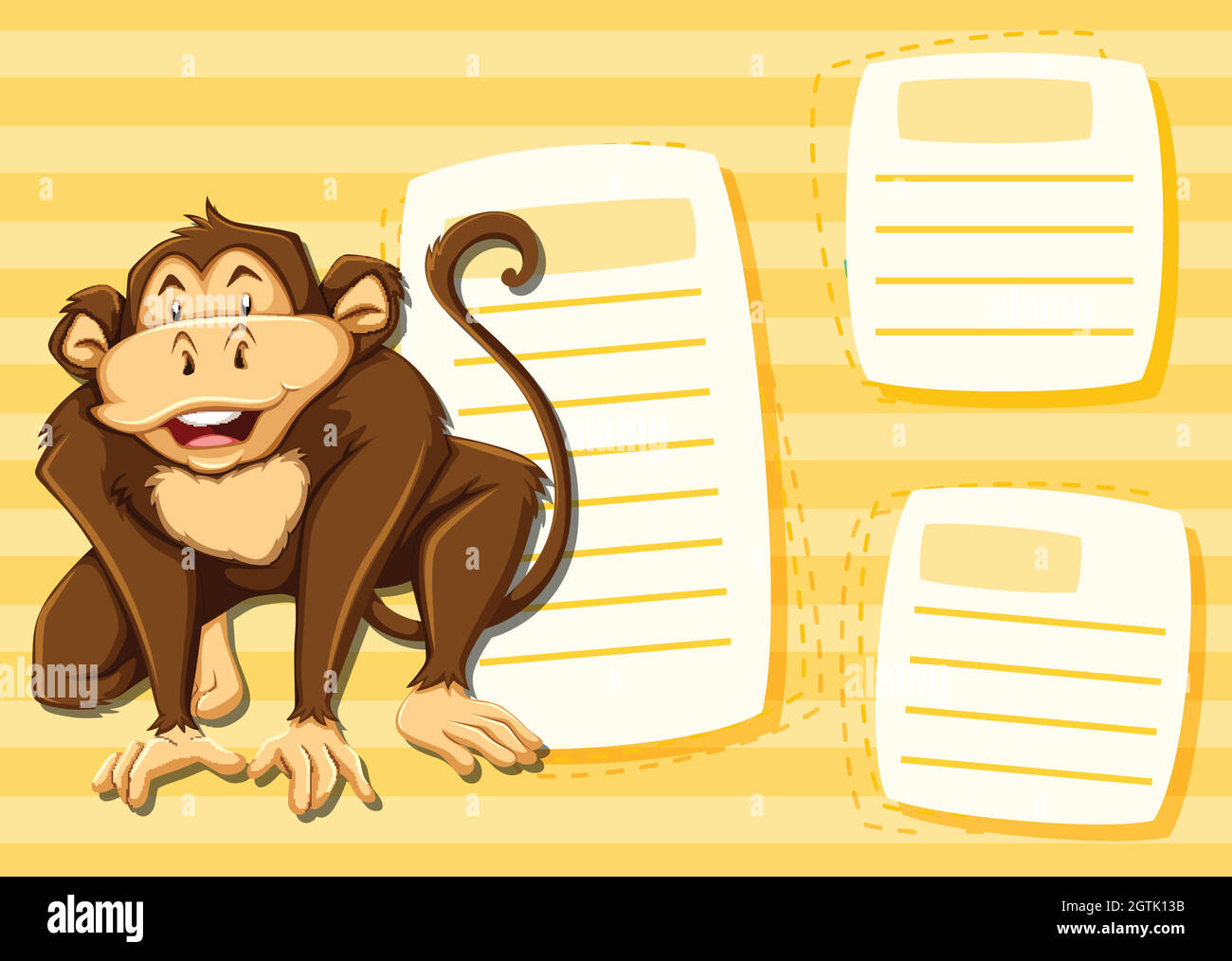 Monkey on note template Stock Vector Image & Art - Alamy