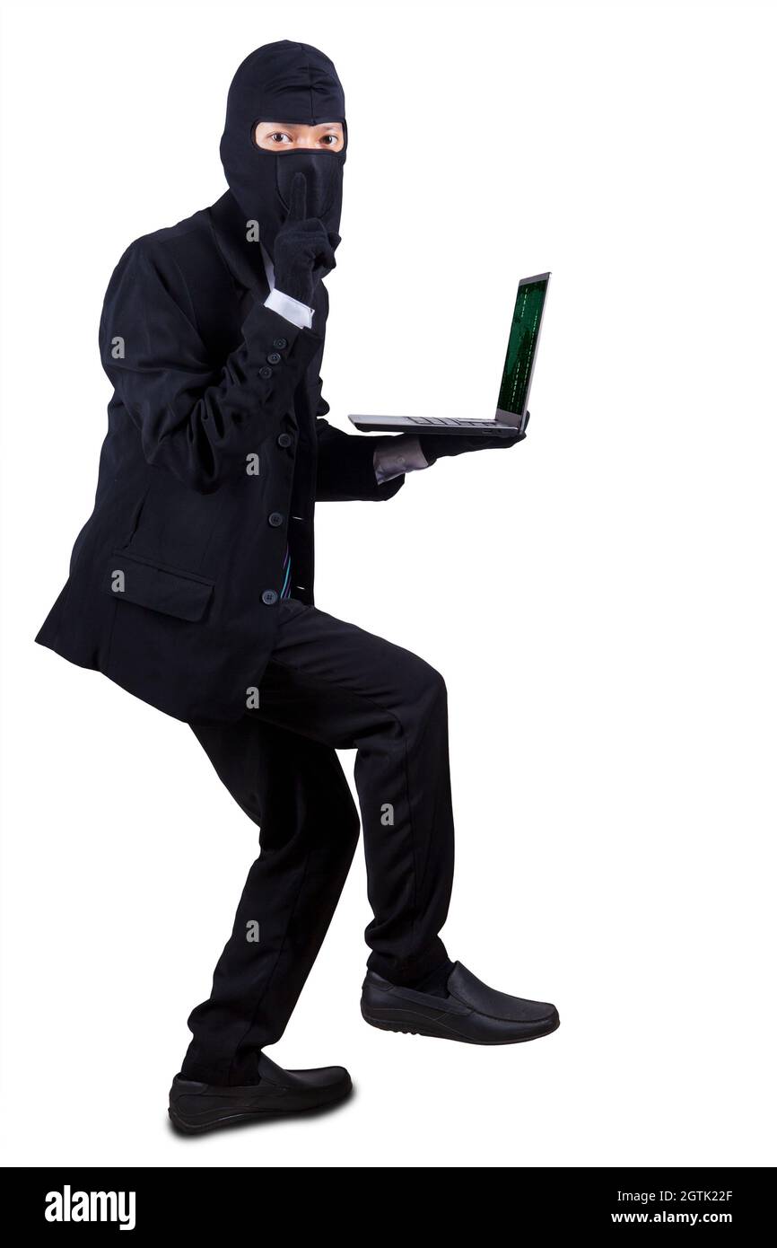 Hacker holding Cut Out Stock Images & Pictures - Alamy