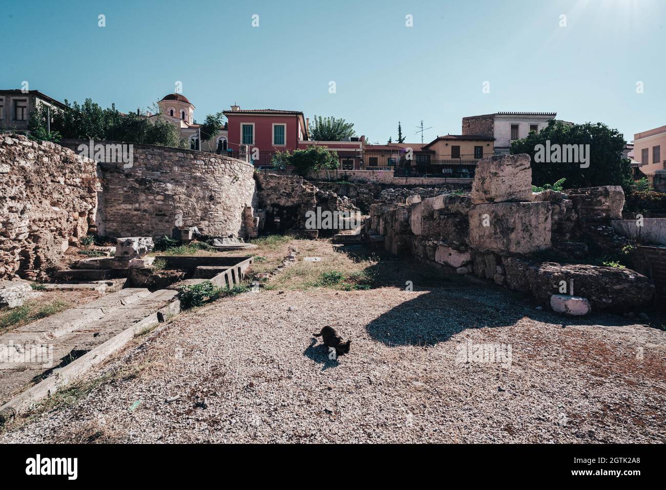 Old ruins in Hadrian's Library in Athens, Greece Stock Photo - Alamy
