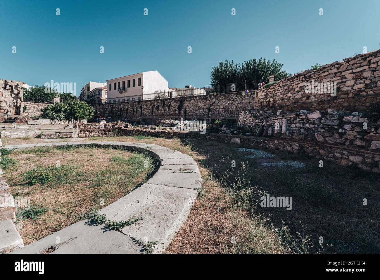 Old ruins in Hadrian's Library in Athens, Greece Stock Photo - Alamy