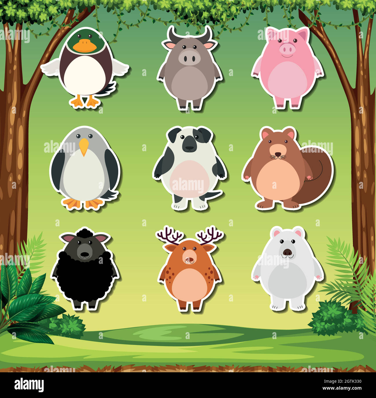 Set of animal stickers Stock Vector Image & Art - Alamy