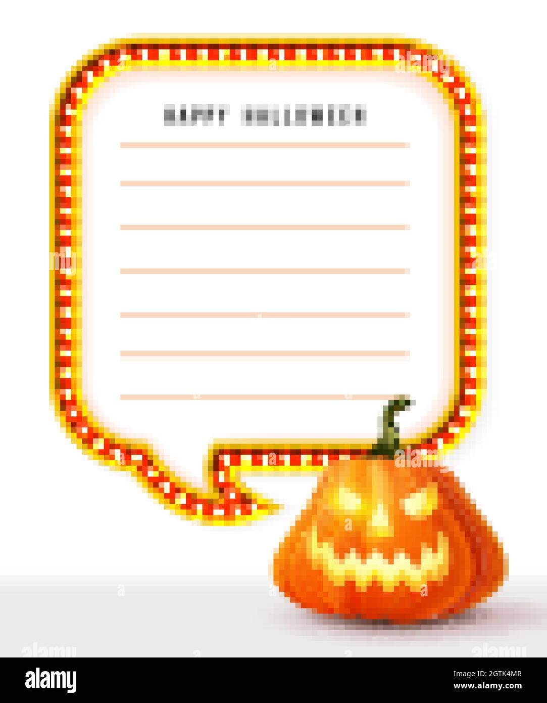 Happy halloween 3D realistic scary jack lantern and neon Circus lights ...