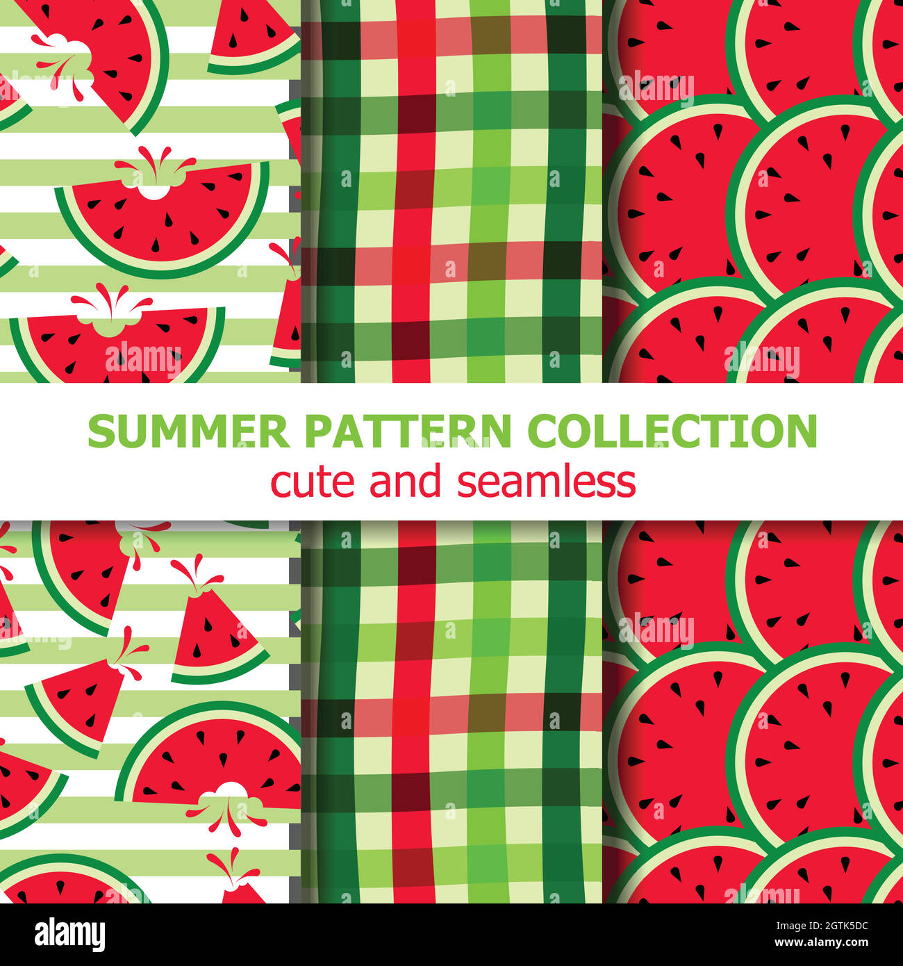 summer pattern collection. Watermelon theme. Summer banner Stock Vector ...