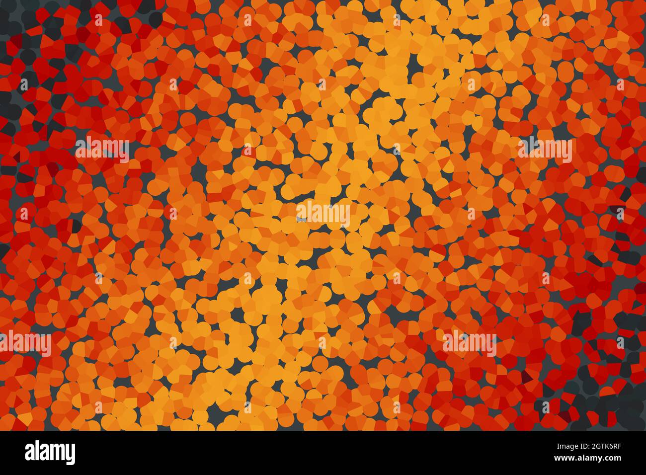 Illustration of a pattern with yellow, orange and red particles in a ...