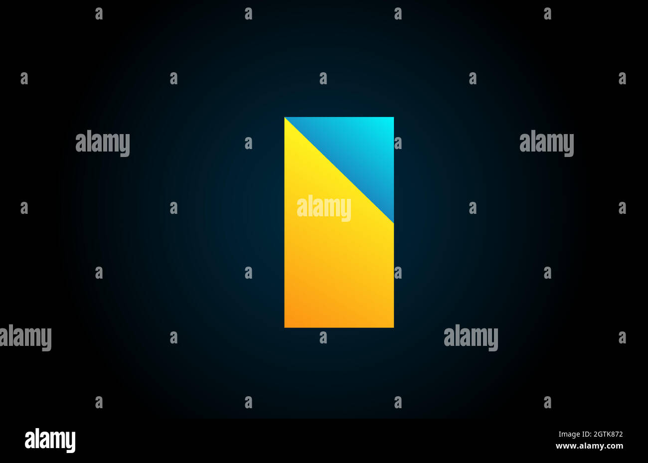 blue yellow I alphabet letter icon logo for company and business ...