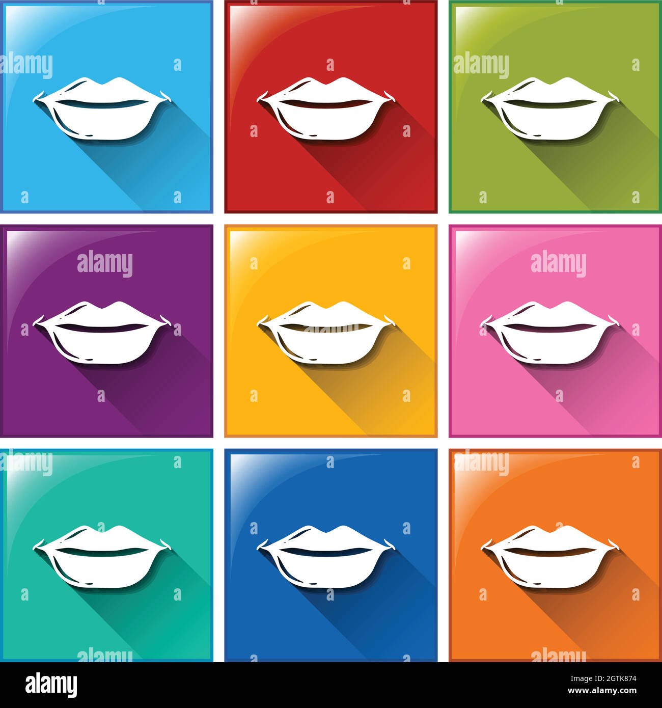 Icons with lips Stock Vector Image & Art - Alamy