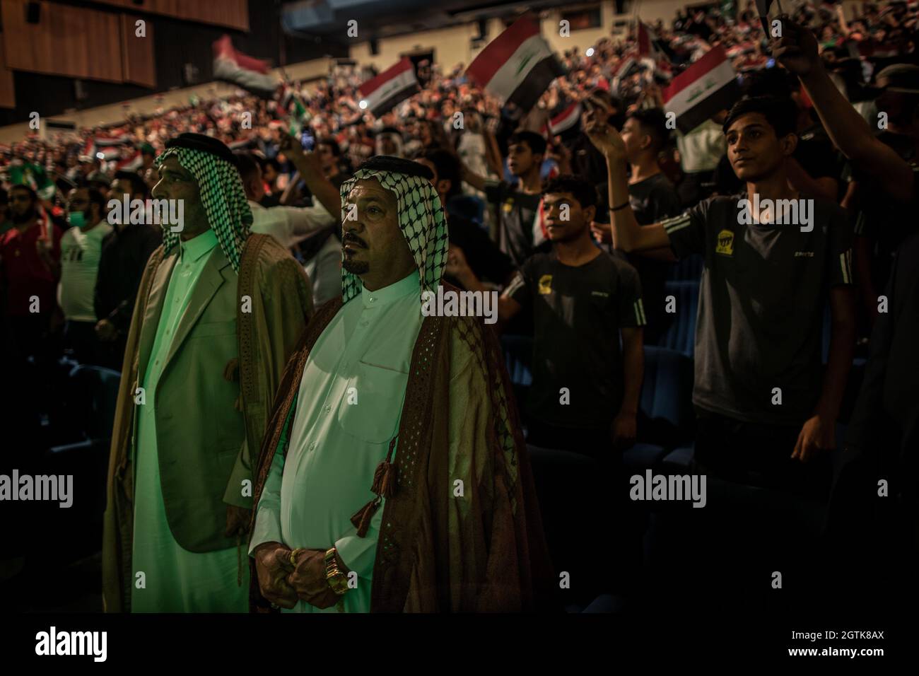 Baghdad, Iraq. 02nd Oct, 2021. Supporters of Iraqi Shia militia leader ...