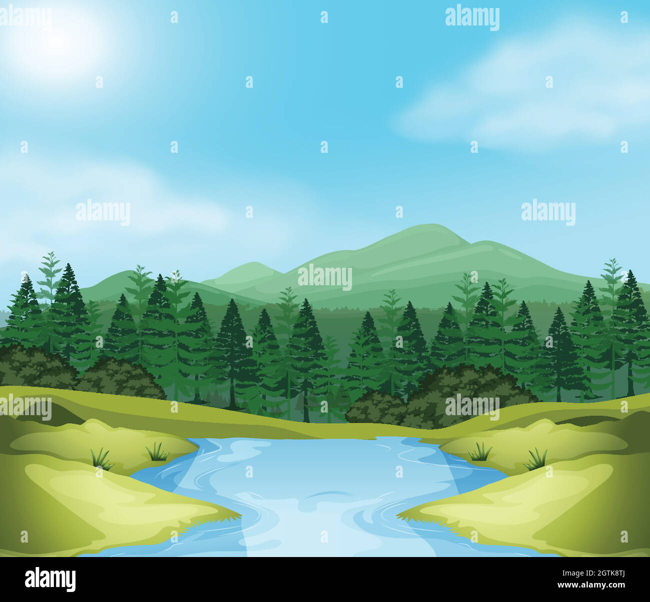 Beautiful outdoor wood scene Stock Vector Image & Art - Alamy