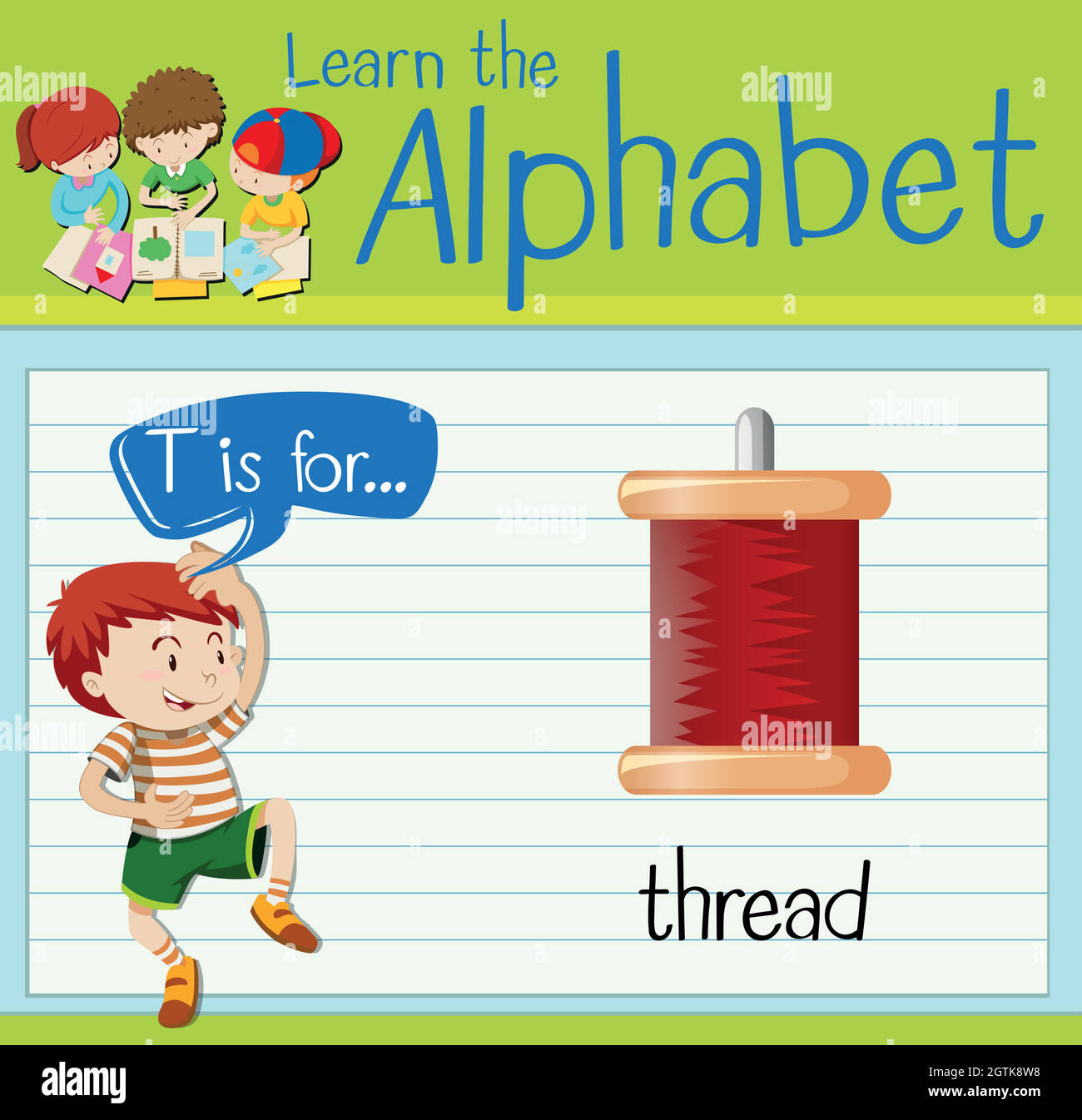 Flashcard letter T is for thread Stock Vector Image & Art - Alamy