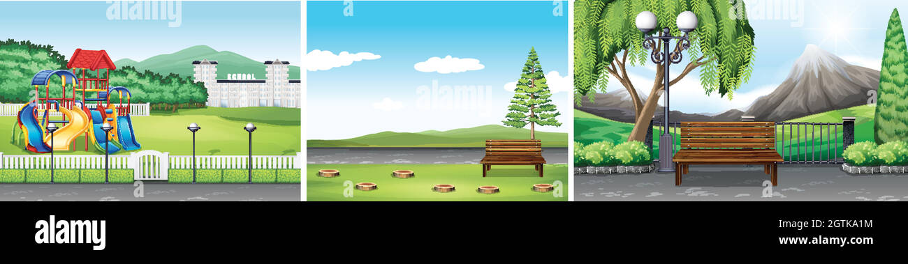 Public park scenes Stock Vector Images - Alamy