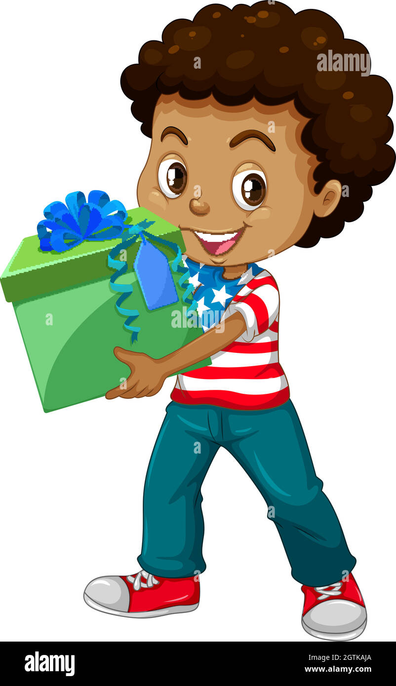 Giving present boy party birthday Stock Vector Images - Alamy