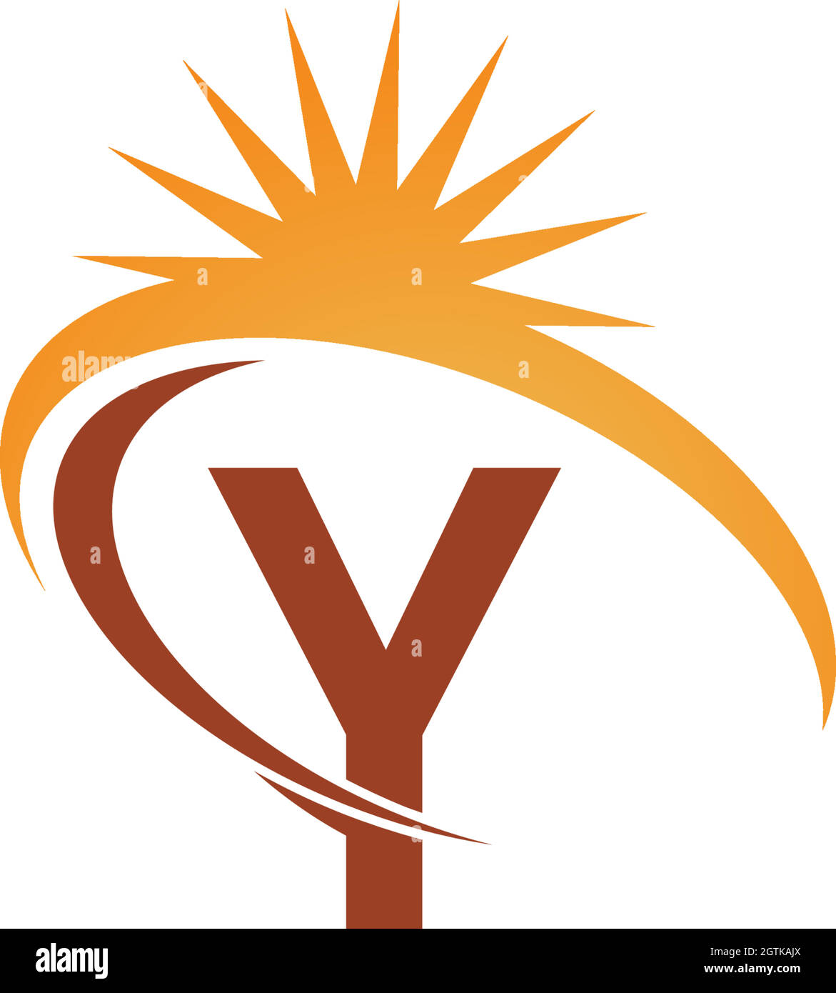 Letter Y with sun ray icon logo design template illustration Stock ...