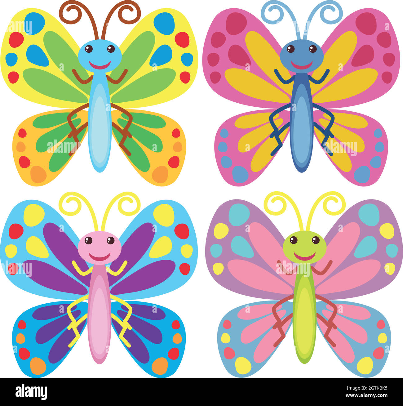 Set of butterfly character Stock Vector Image & Art - Alamy