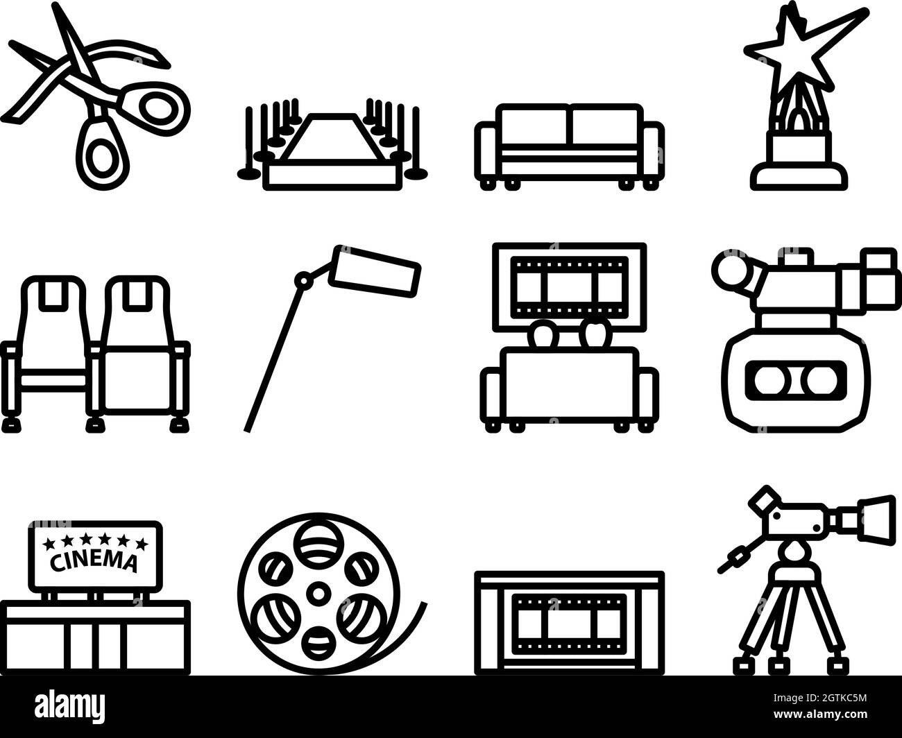 Cinema Icon Set Stock Vector Image & Art - Alamy