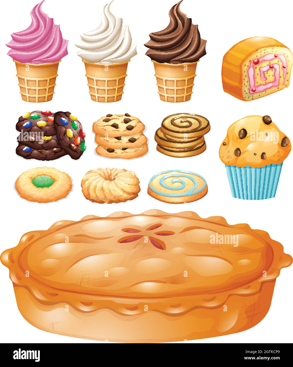 Types ice cream set Stock Vector Images - Alamy