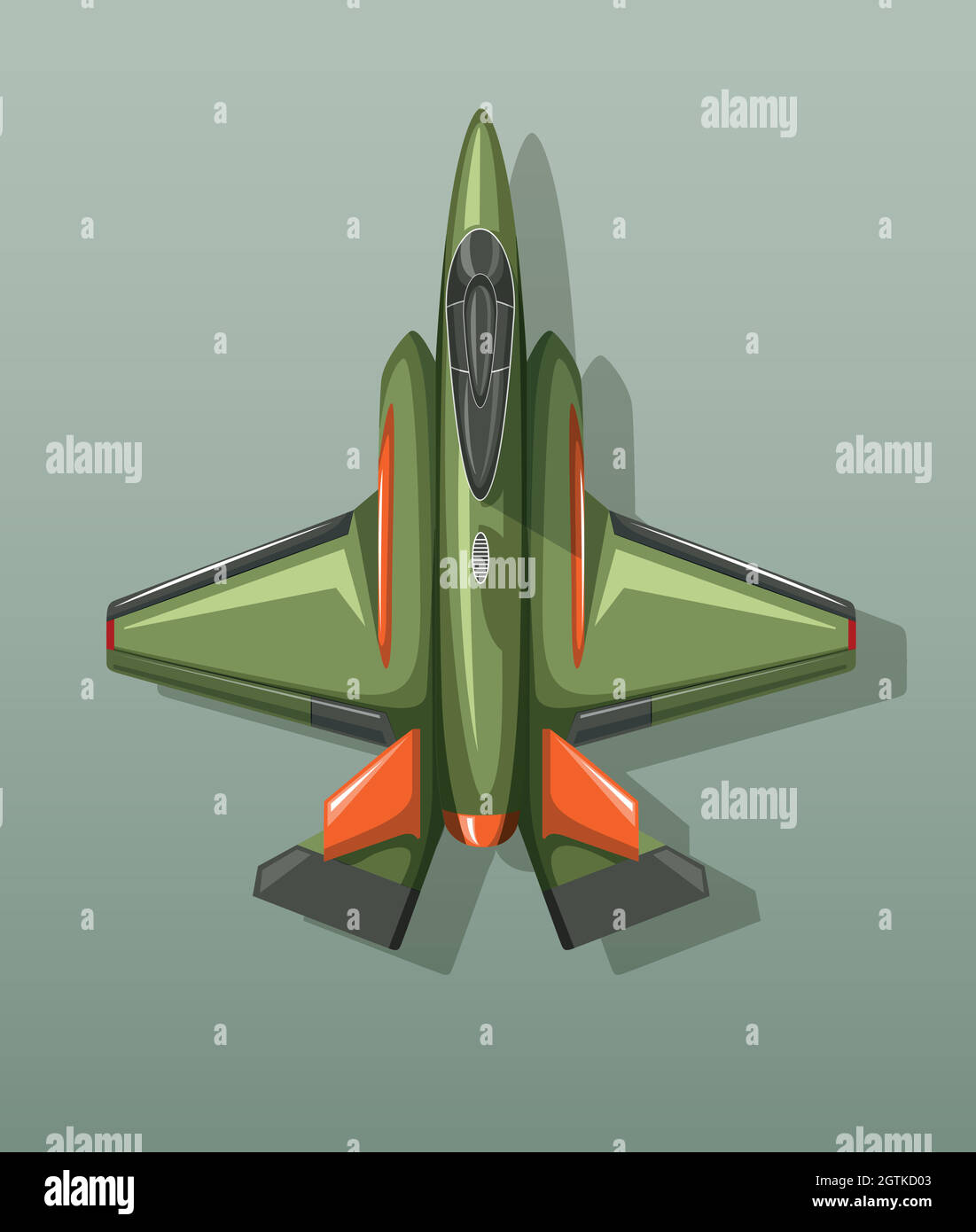 Green military fighting jet Stock Vector Image & Art - Alamy