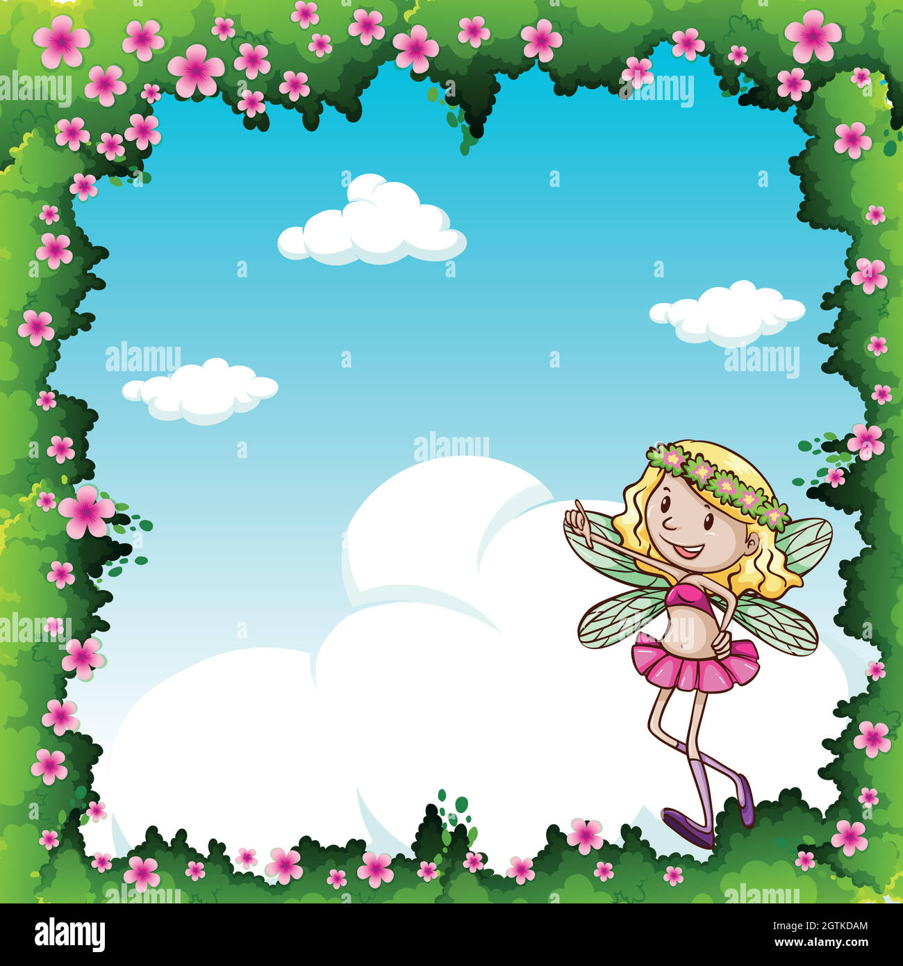 Border design with fairy and flowers Stock Vector Image & Art - Alamy