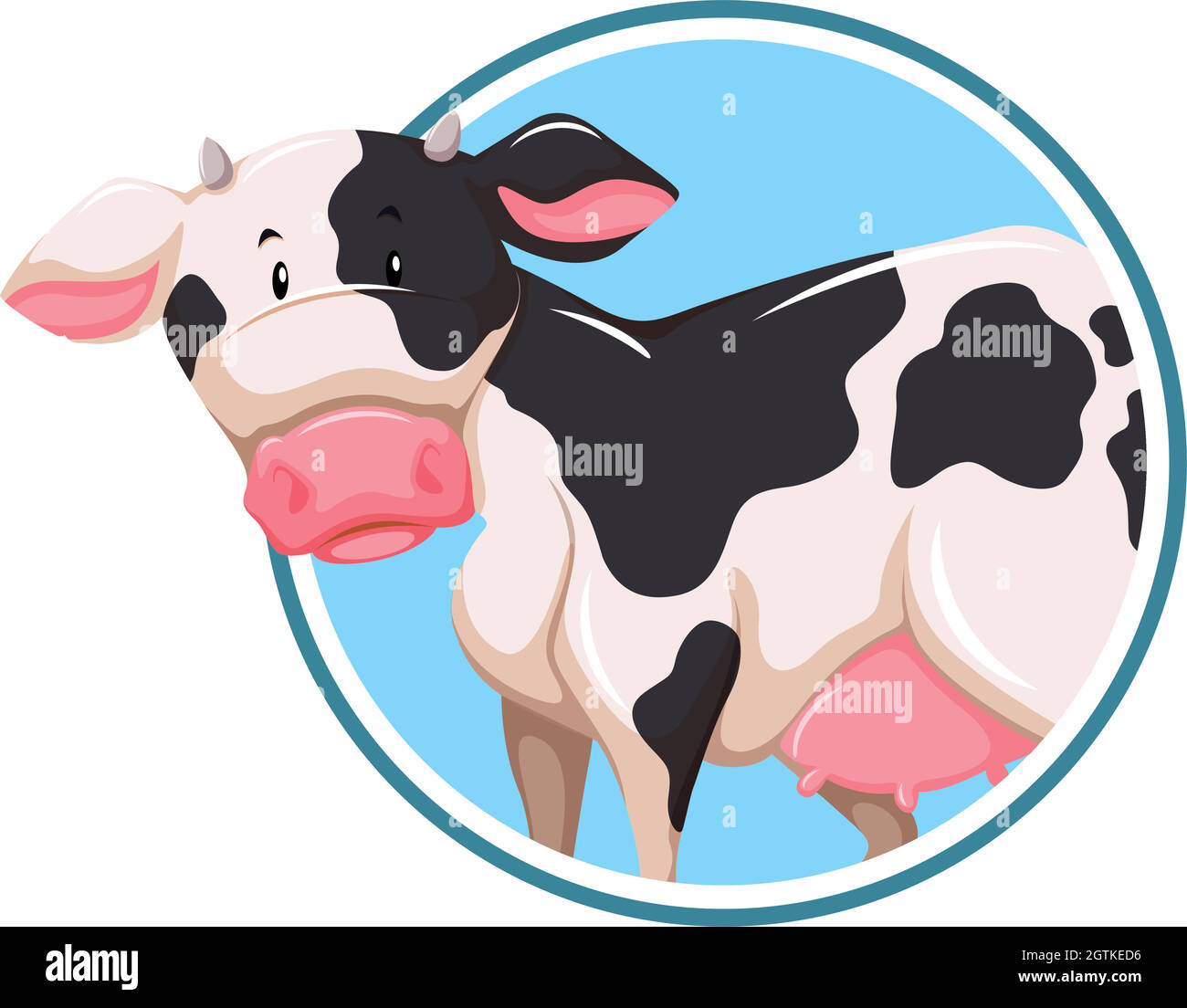 Cow on farm Stock Vector Images - Alamy