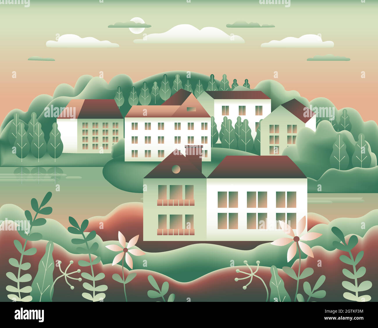 Hills and countryside Stock Vector Images - Alamy