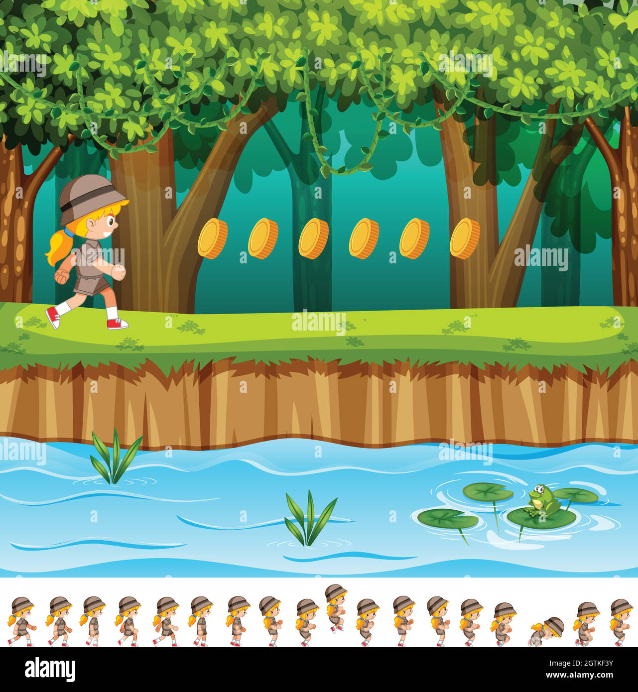 Game design girl in jungle Stock Vector Image & Art - Alamy