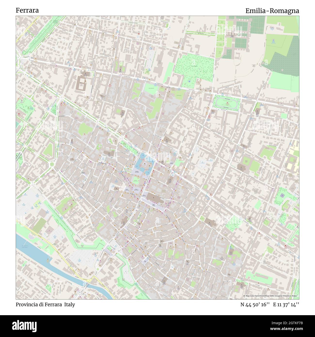 Map of ferrara Cut Out Stock Images & Pictures - Alamy