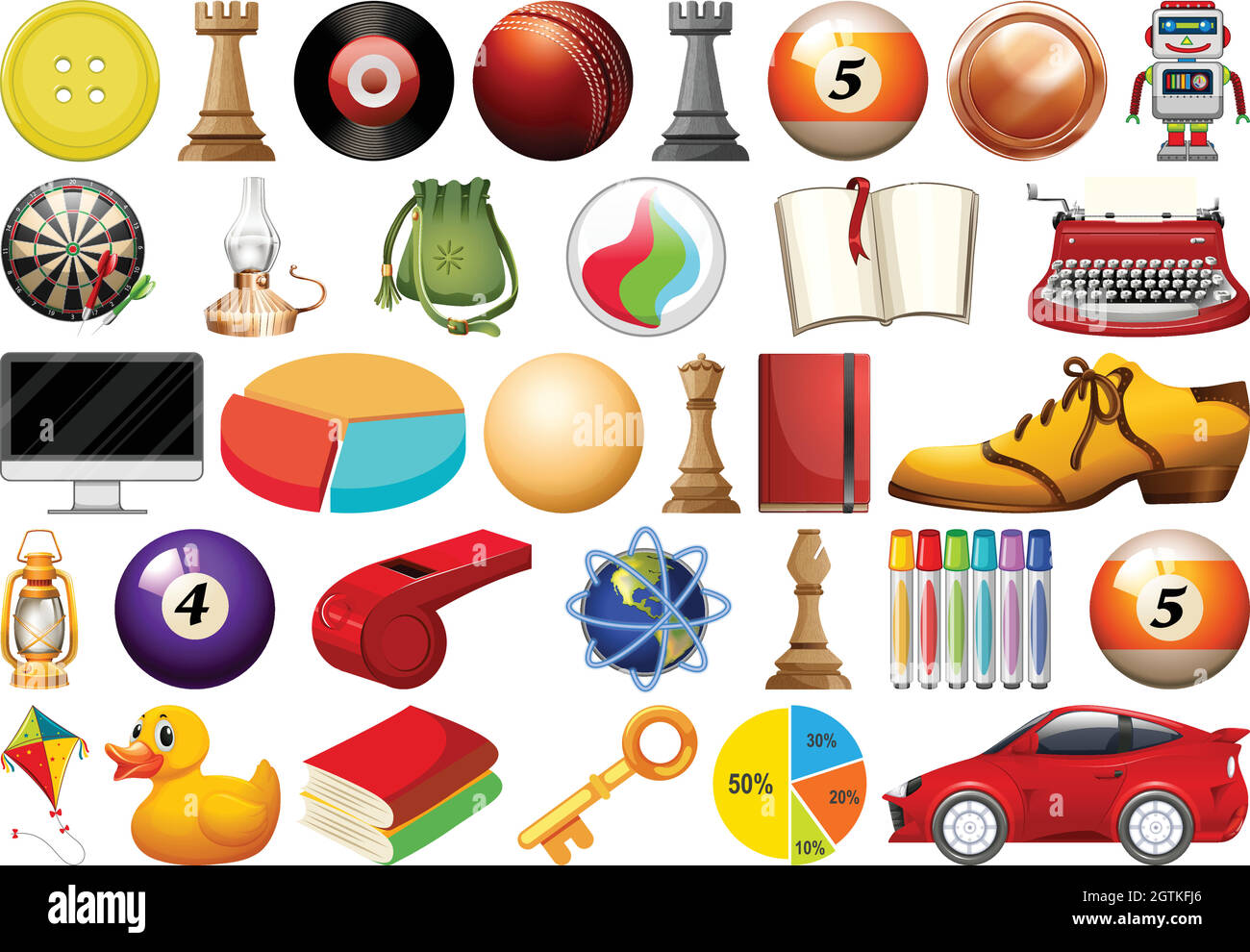 Set Of Random Objects Stock Vector Image Art Alamy