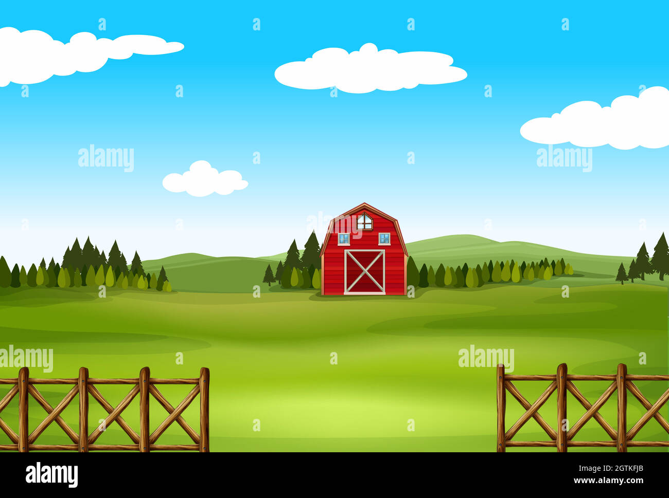 Beautiful farm Stock Vector Images - Alamy
