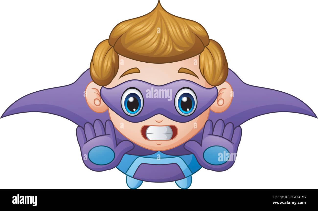 Cartoon superhero boy flying illustration Stock Vector Image & Art - Alamy