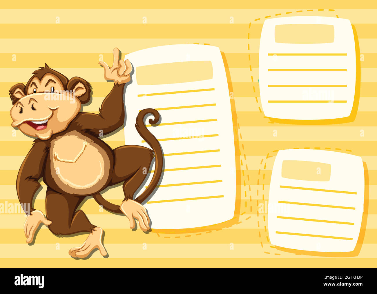 Monkey on note template Stock Vector Image & Art - Alamy